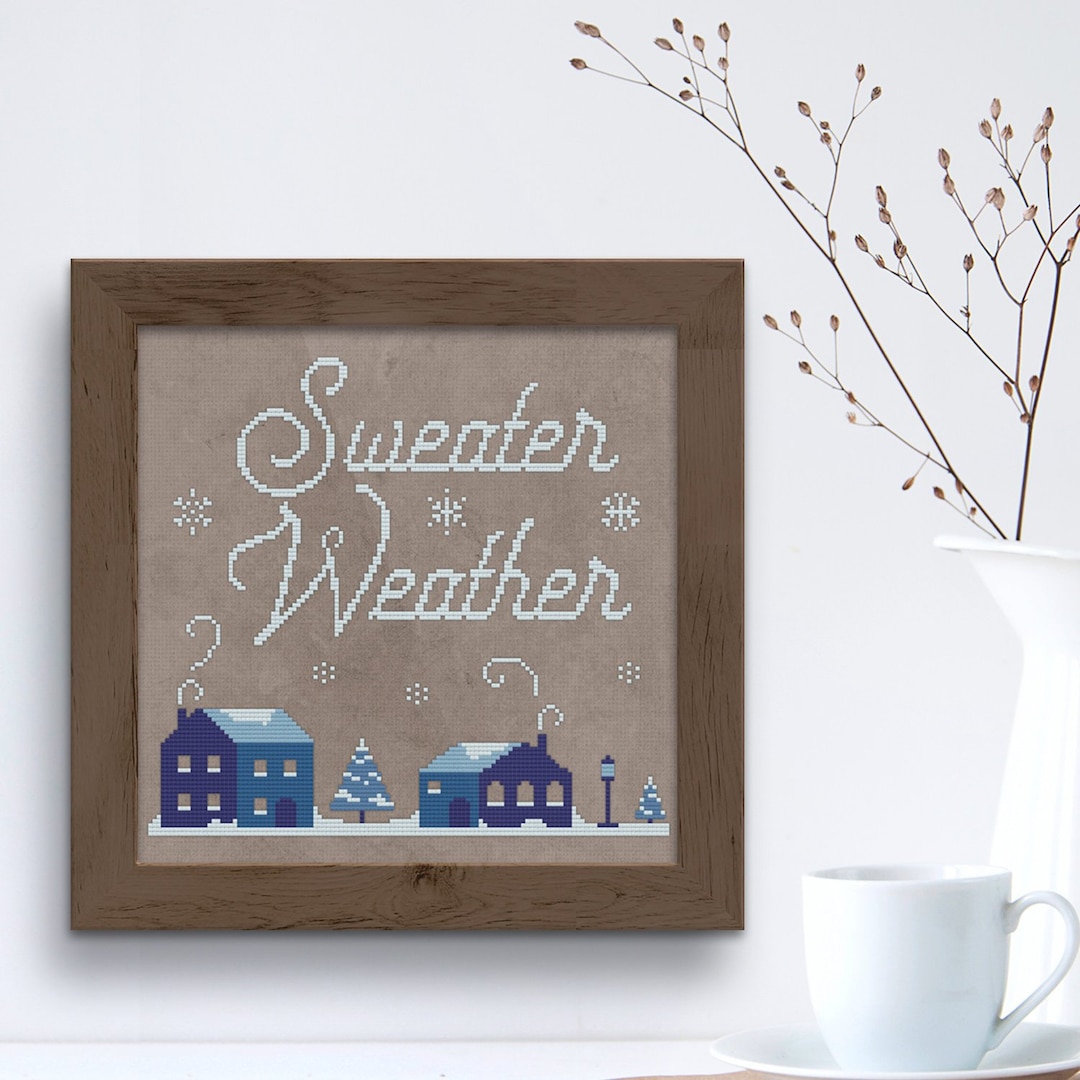 Sweater Weather Cross Stitch Pattern - Etsy