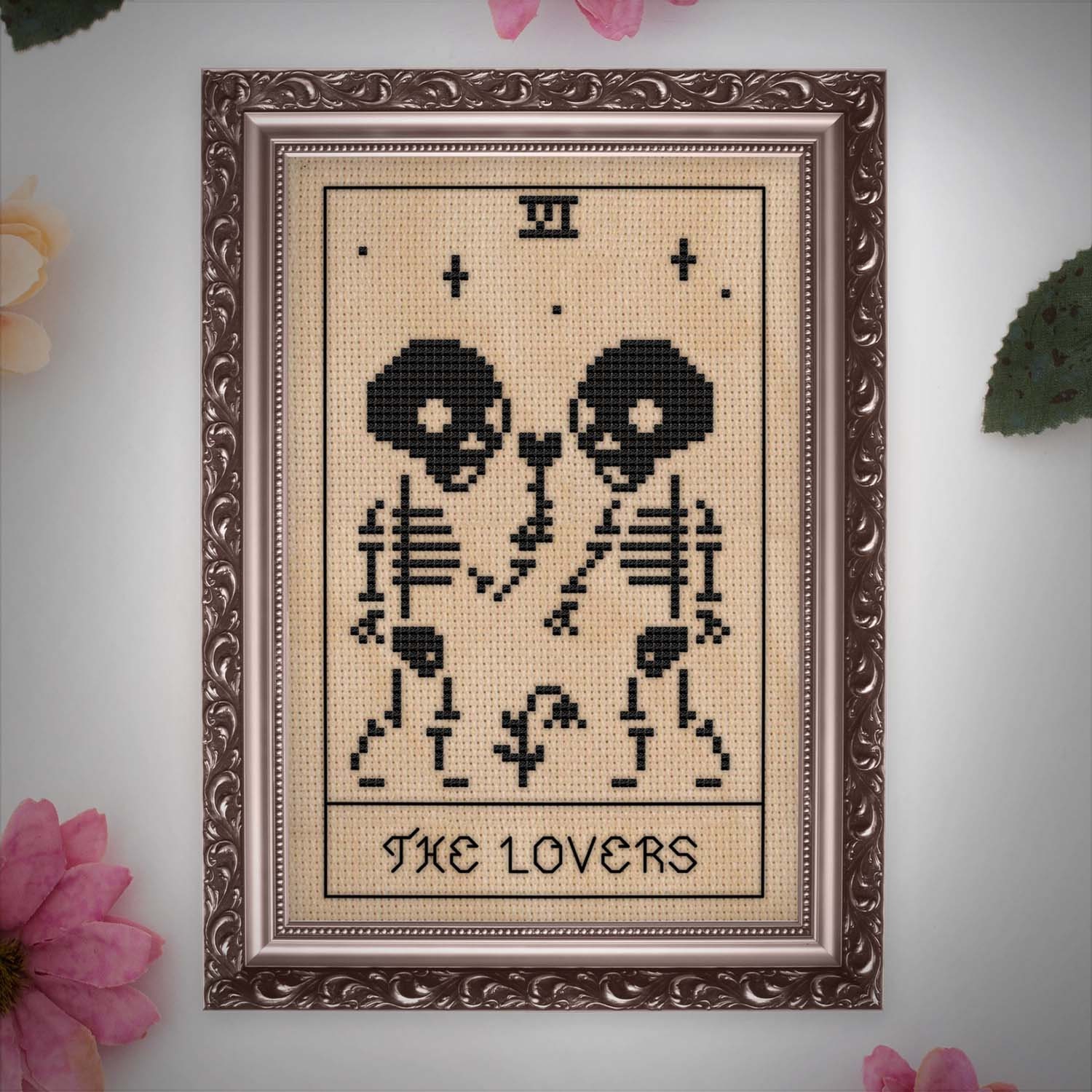 Primitive The Lovers Tarot Card Cross Stitch Pattern Kits & How To ...