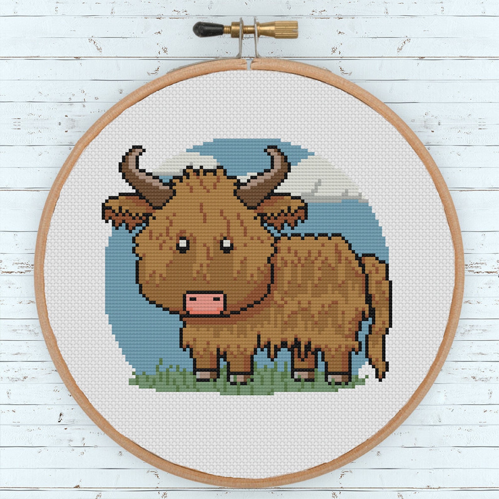 Highland Cow Cross Stitch Pattern | Etsy