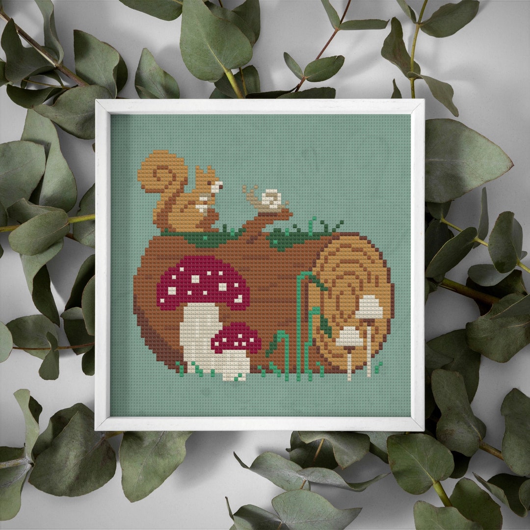 Forest Log Cross Stitch Pattern - Etsy