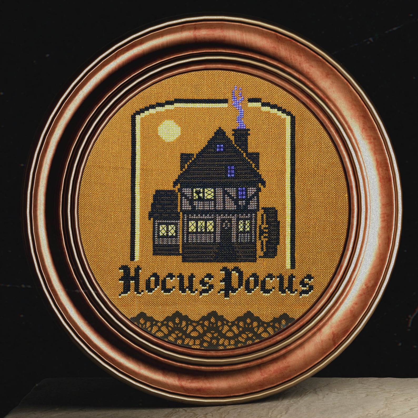Hocus Pocus Cottage Cross Stitch Pattern - Etsy