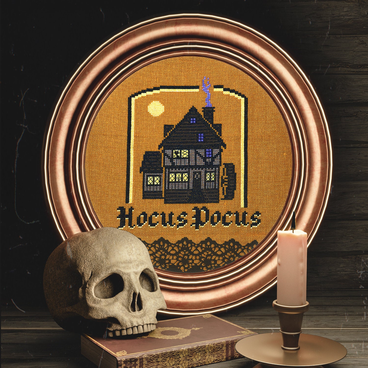 Hocus Pocus Cottage Cross Stitch Pattern - Etsy