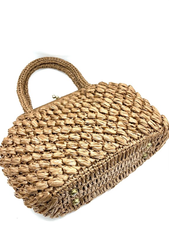 1960’s Vintage Brown Raffia Top Handle Bag - Gem
