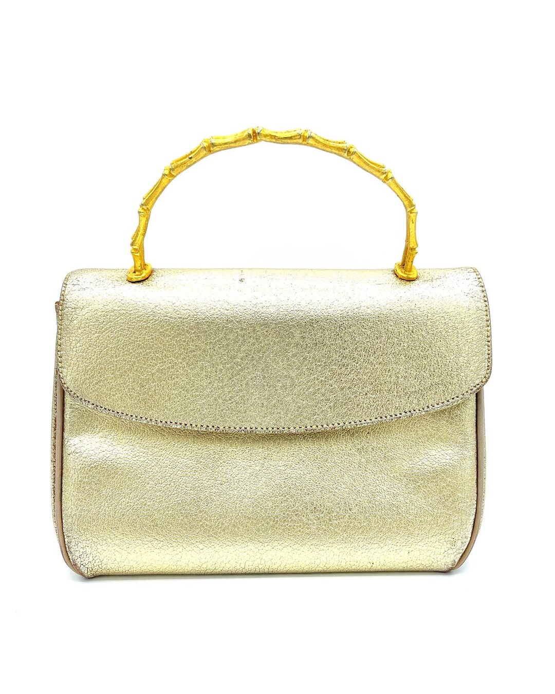 1960’s Vintage MINI Metallic Purse With Gold Bamboo Top Handle by MM - Etsy