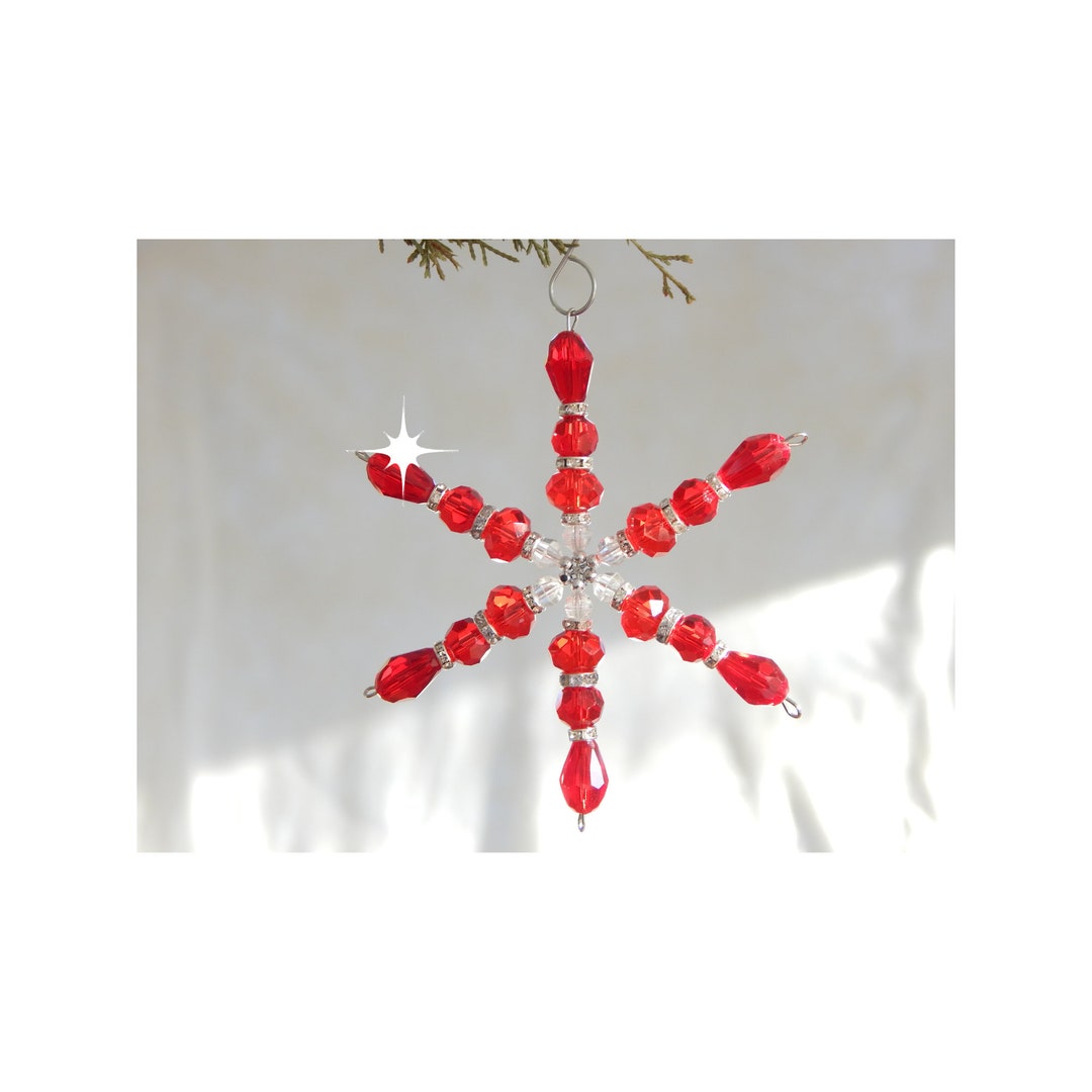 Christmas Ornament Red Crystal Snowflake (S2) - Etsy