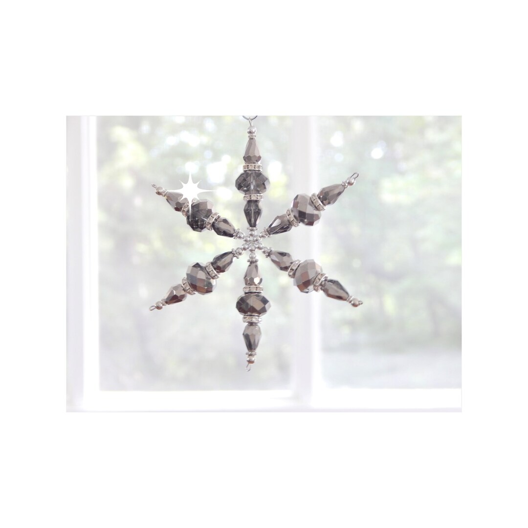 Snowflake Christmas Ornament Silver Crystal (S108) - Etsy