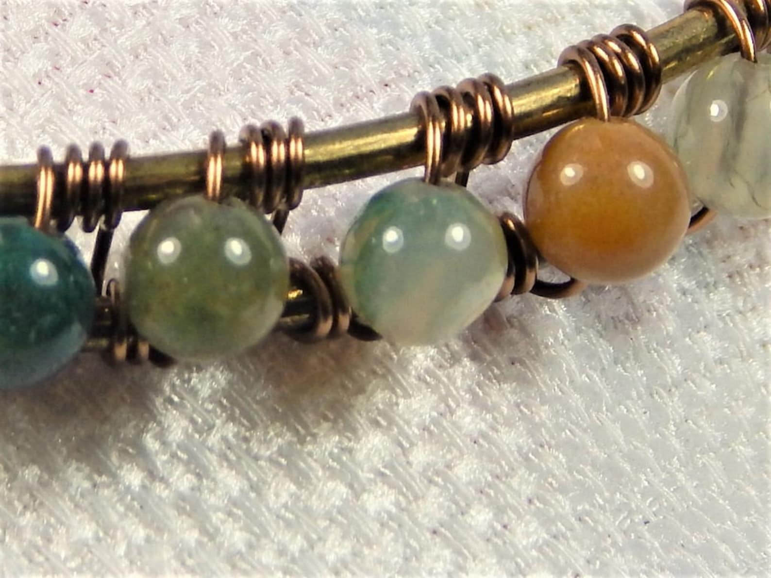 Bracelet Agate Wire Wrapped Stone Bracelet B76 - Etsy