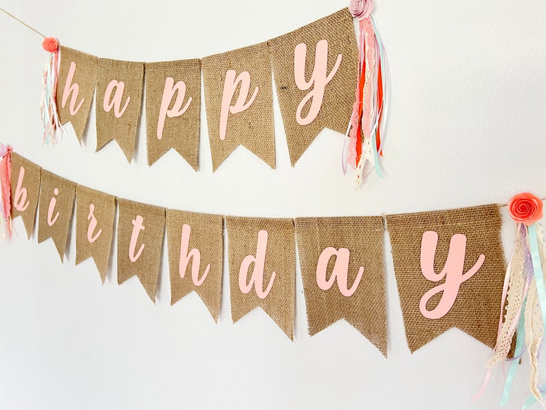 Boho Birthday Banner Rustic Birthday Banner Burlap Birthday - Etsy