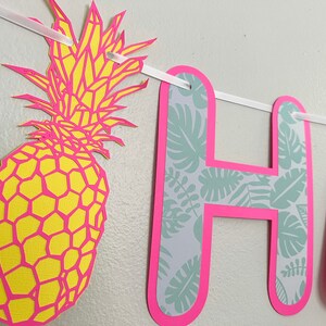 Tropical Birthday Banner, Luau Birthday Party, Hawaii Happy Birthday ...