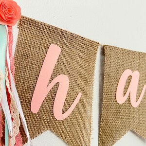 Boho Birthday Banner, Rustic Birthday Banner, Burlap Birthday Banner ...