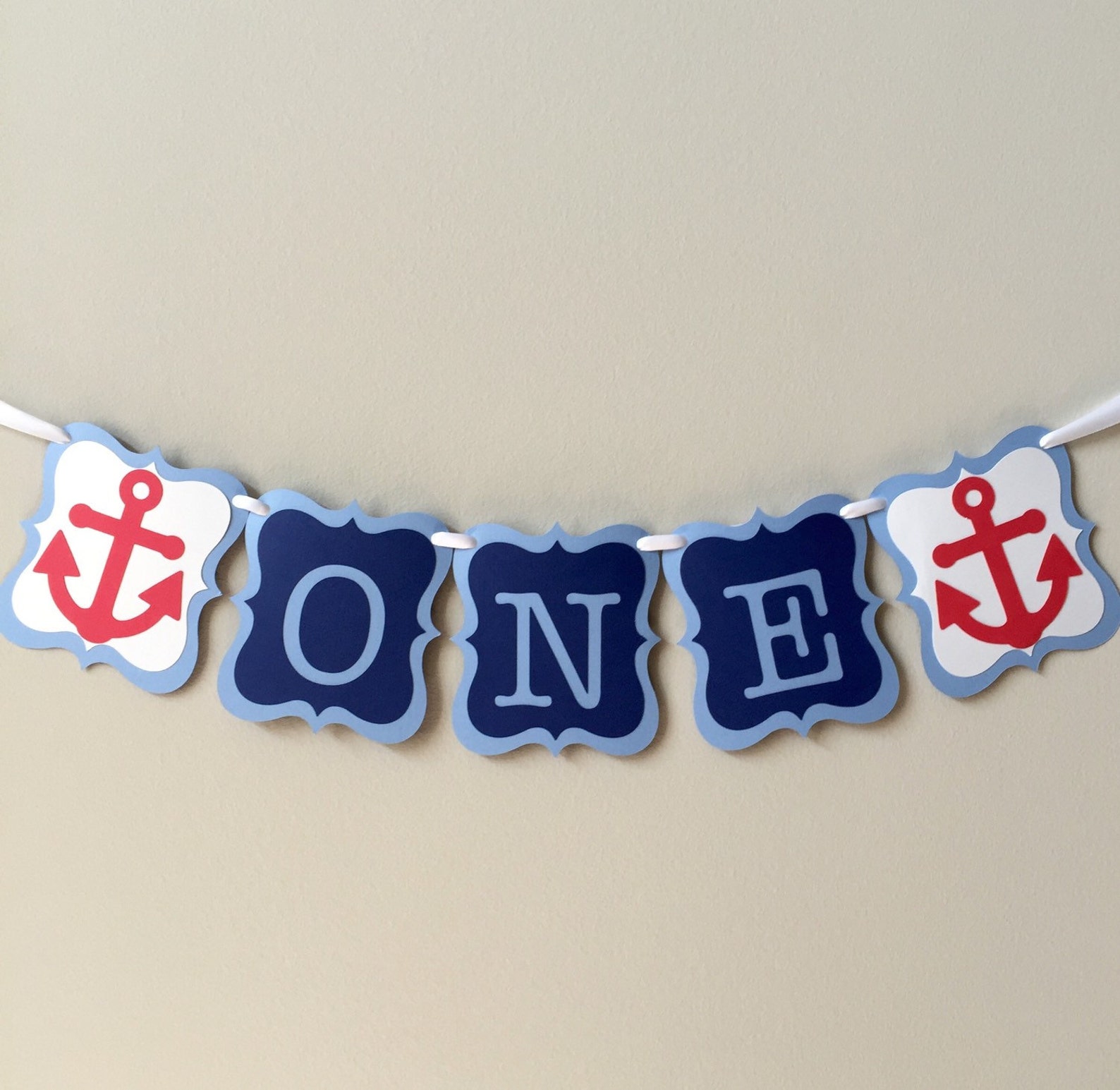 Nautical ONE highchair banner Nautical Boy highchair | Etsy