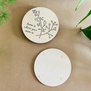 Mother's Day Gift, Set of 4 Wood Coasters, Floral Coasters, Gifts for ...