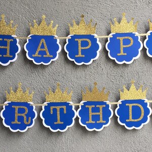 Royal Prince Birthday Banner, Royal Blue and Gold Birthday Party - Etsy