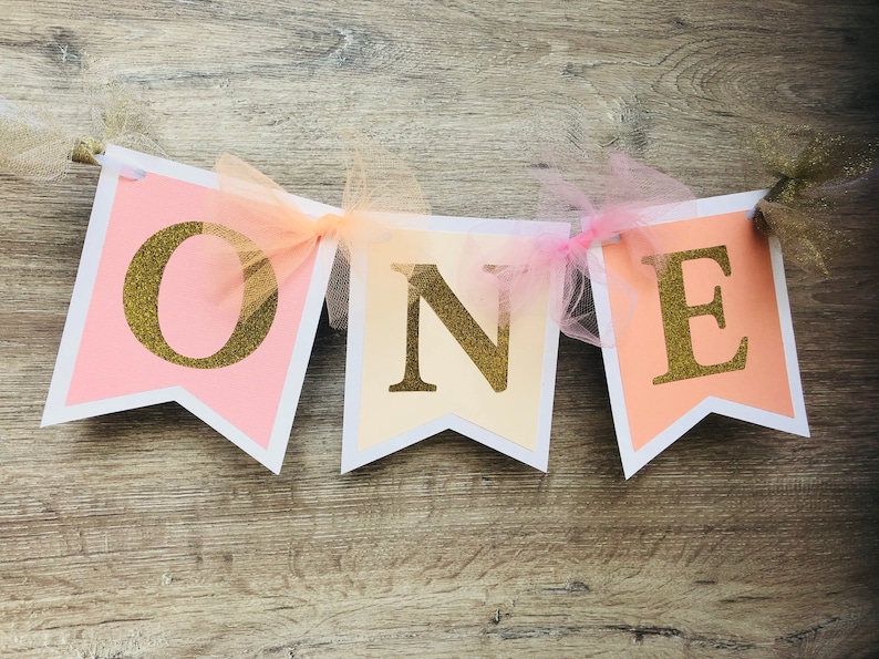 Peachy ONE Banner, Highchair Banner - Etsy