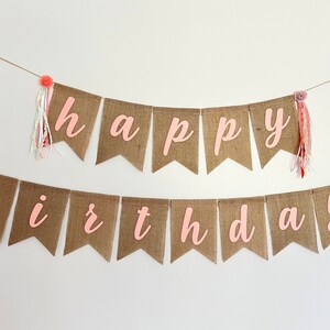 Boho Birthday Banner, Rustic Birthday Banner, Burlap Birthday Banner ...