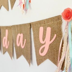 Boho Birthday Banner, Rustic Birthday Banner, Burlap Birthday Banner ...