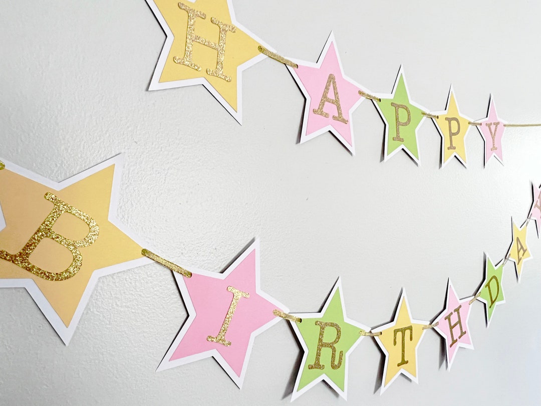 Star Birthday Banner, Space Theme Birthday, Summer Birthday Party Decor ...