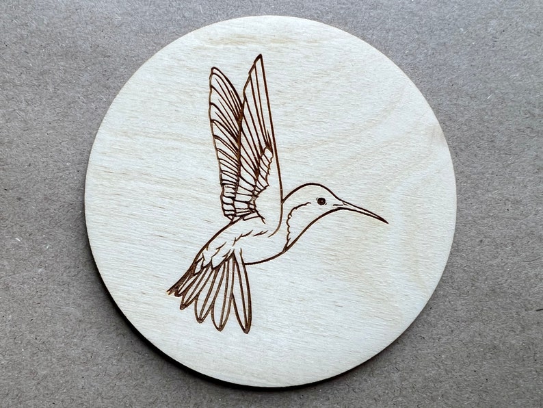 Set of 4 Wood Coasters, Hummingbird Gift, Hummingbird Coasters, Bird ...