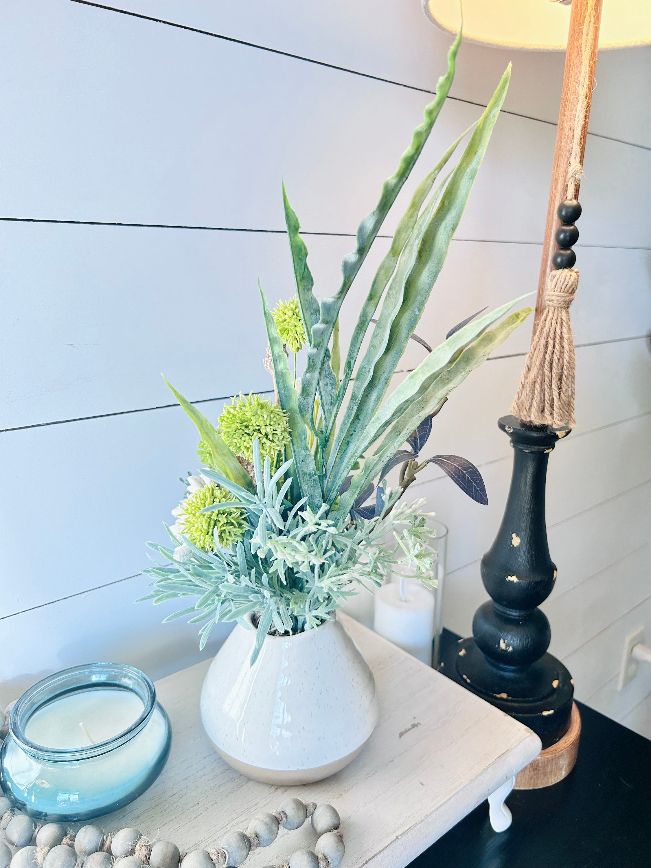 Coastal Flower Centerpiece, SMALL Coastal Arrangement, Coastal Floral ...