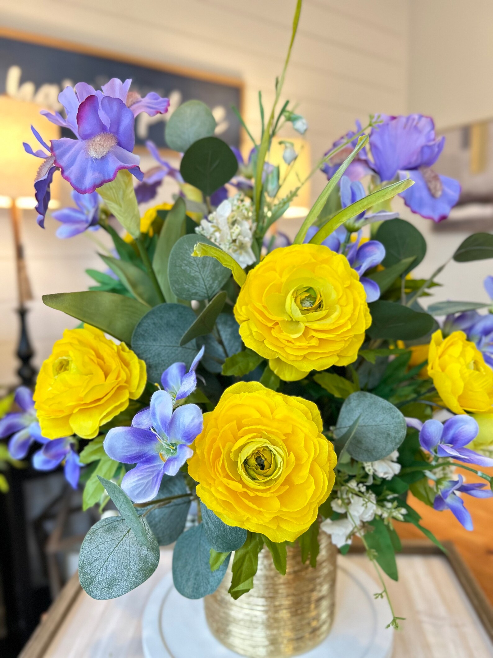 Spring and Summer Flower Centerpiece, Spring Silk Flower Arrangement ...