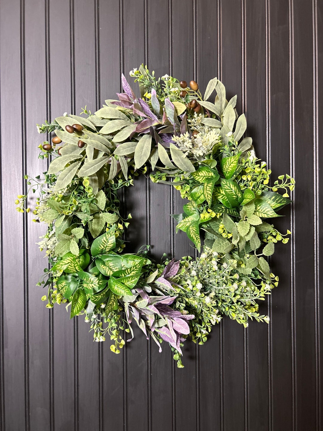Faux Herbal Wreath for Pantry Door, Kitchen Cabinet Decor - Etsy