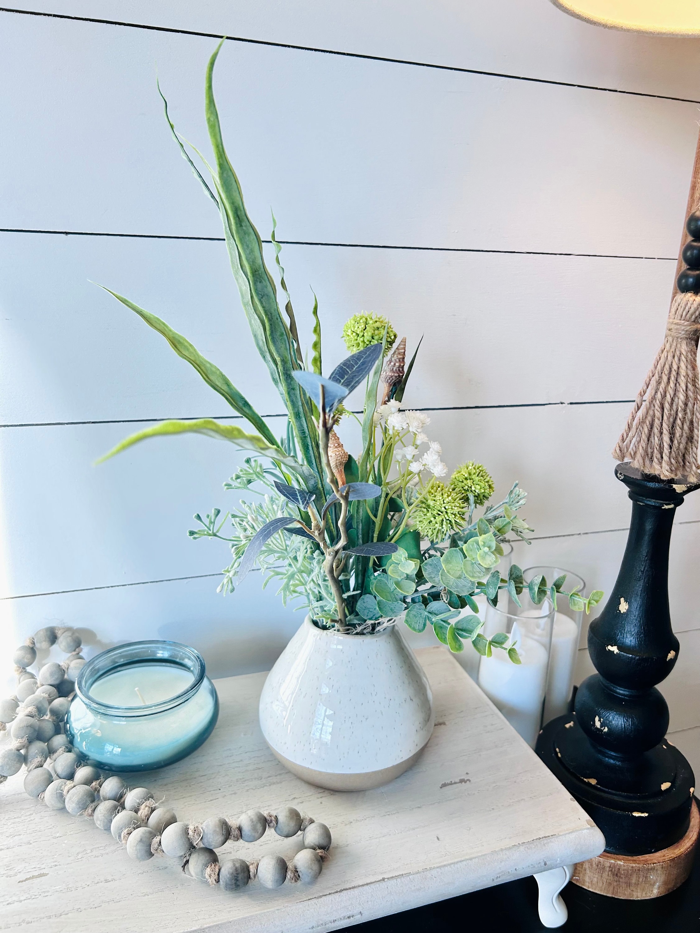 Coastal Flower Centerpiece, SMALL Coastal Arrangement, Coastal Floral ...