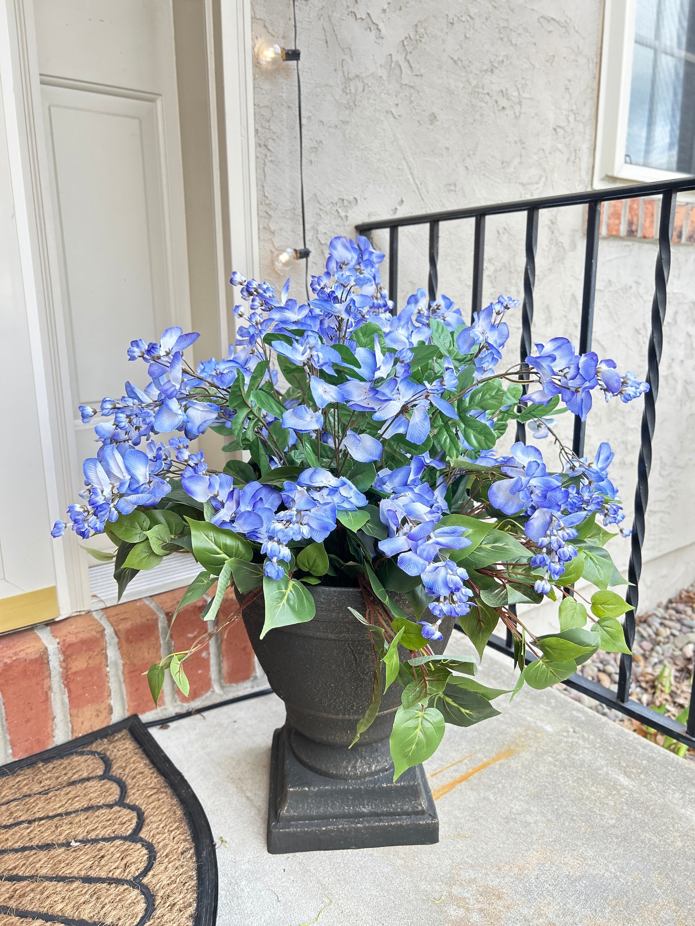 Faux Plant Urn Filler, Spring and Summer Front Porch Urn Drop in ...