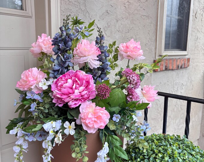Pink Peony Urn Filler, Spring Floral Arrangement - Etsy