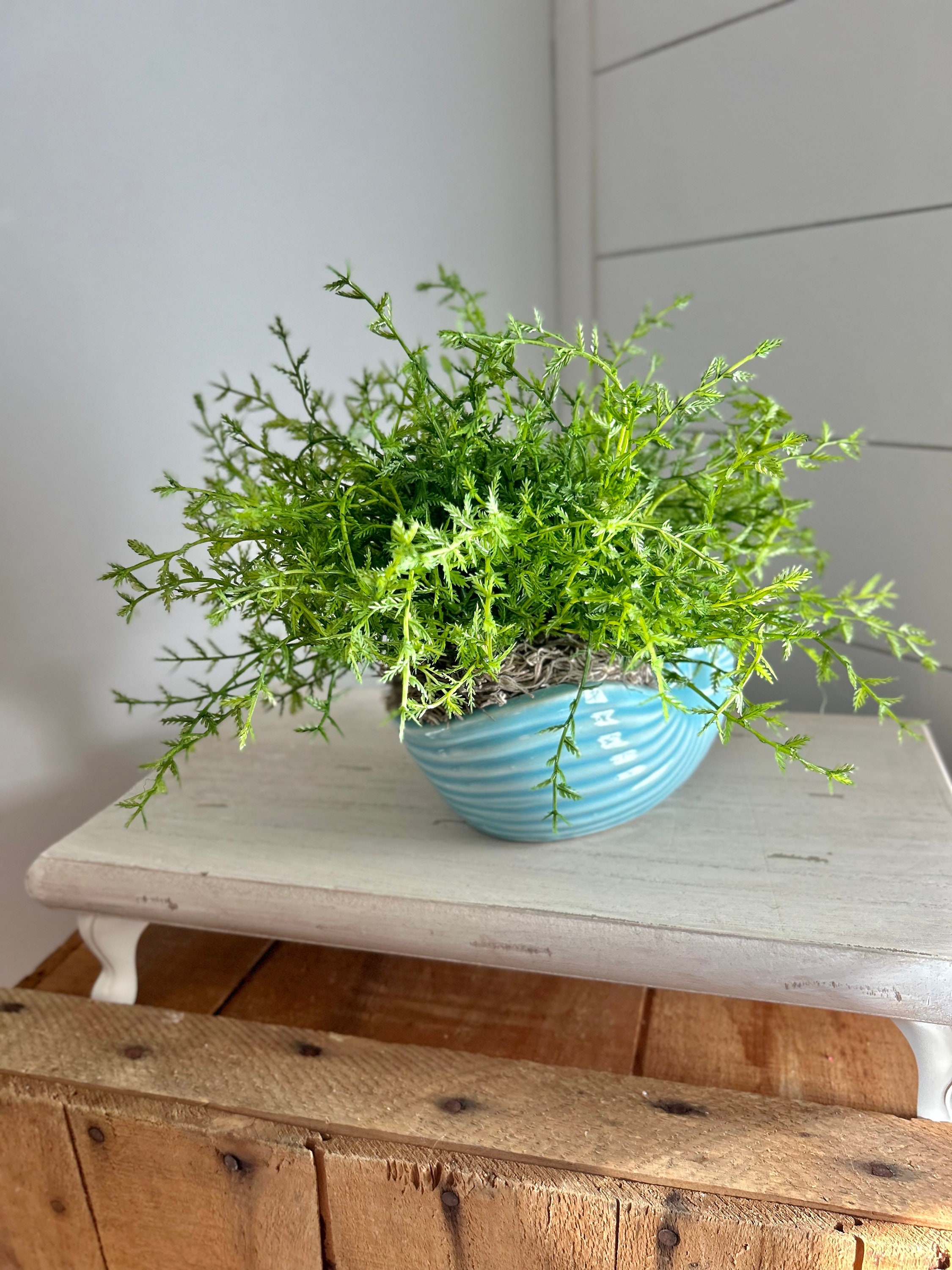 Coastal Flower Centerpiece, SMALL Blue Sea Shell Planter,coastal Floral ...