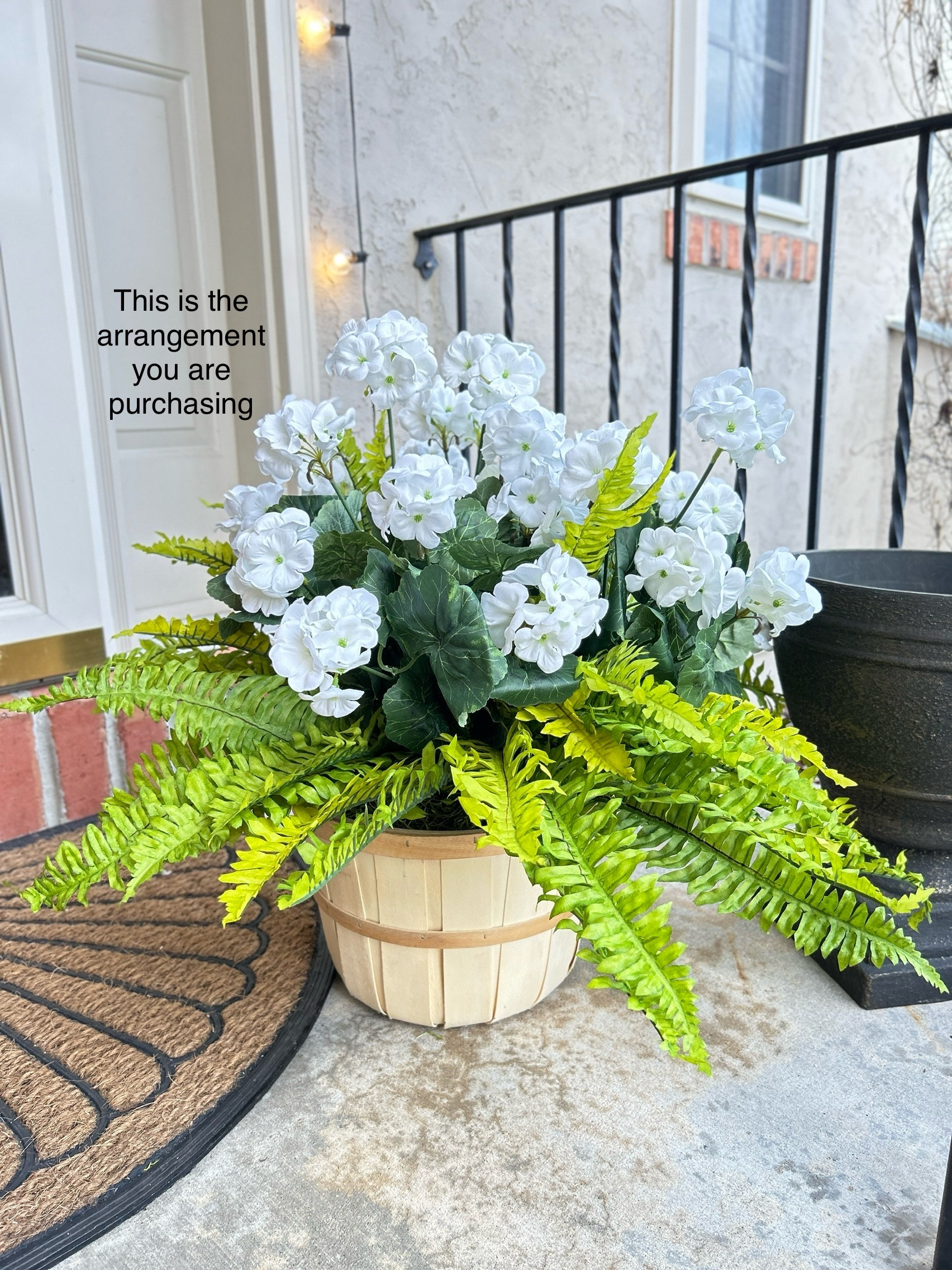 Faux Plant Urn Filler, Spring and Summer Front Porch Urn Drop in ...