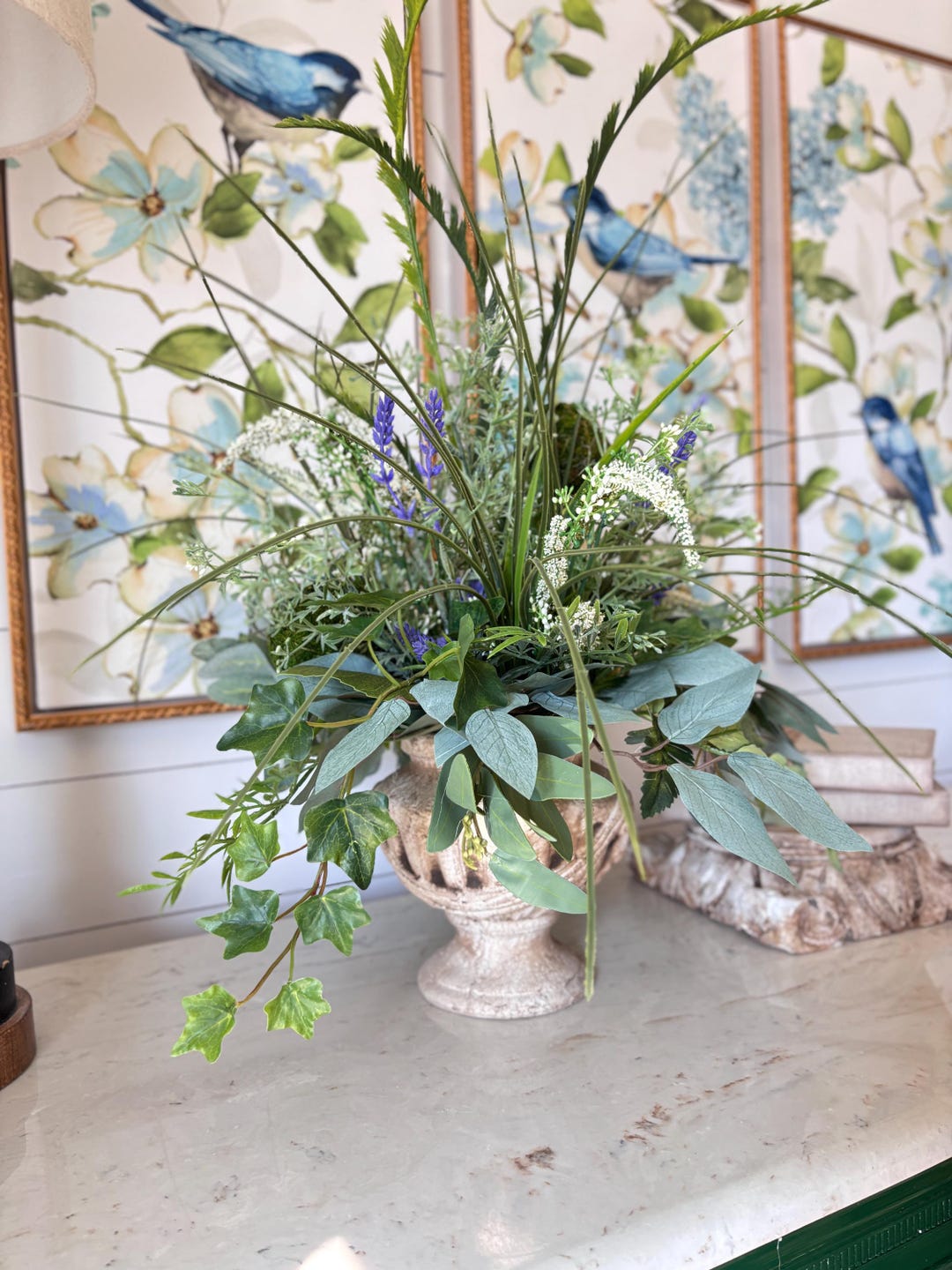 Greenery Foyer Table Greenery Centerpiece, Greenery Arrangement for ...
