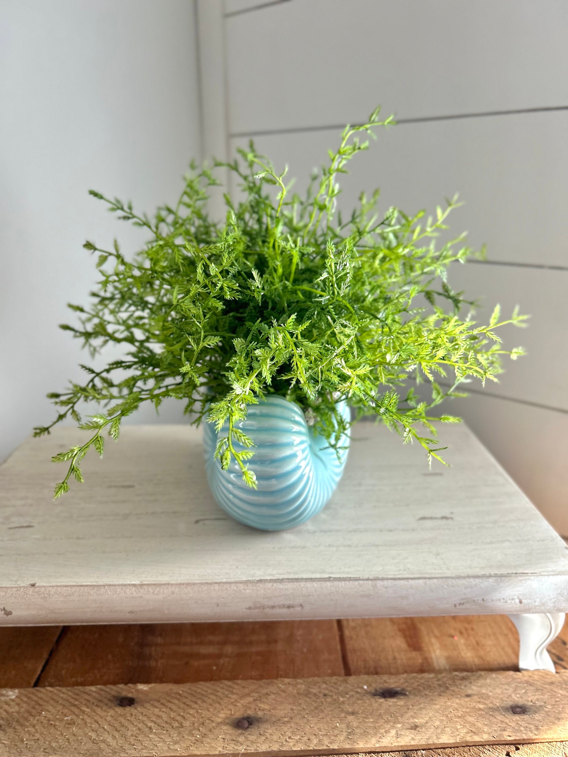 Coastal Flower Centerpiece, SMALL Blue Sea Shell Planter,coastal Floral ...