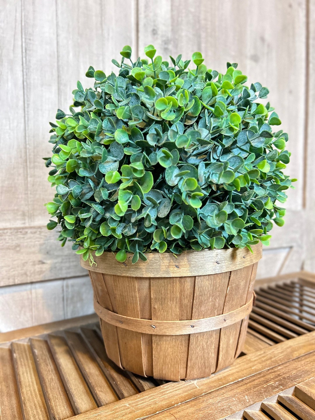 Faux Plant Urn Filler, Boxwood Ball Front Porch Planter Pot Filler, Urn ...