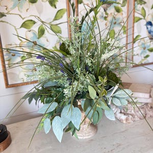 Greenery Foyer Table Greenery Centerpiece, Greenery Arrangement for ...