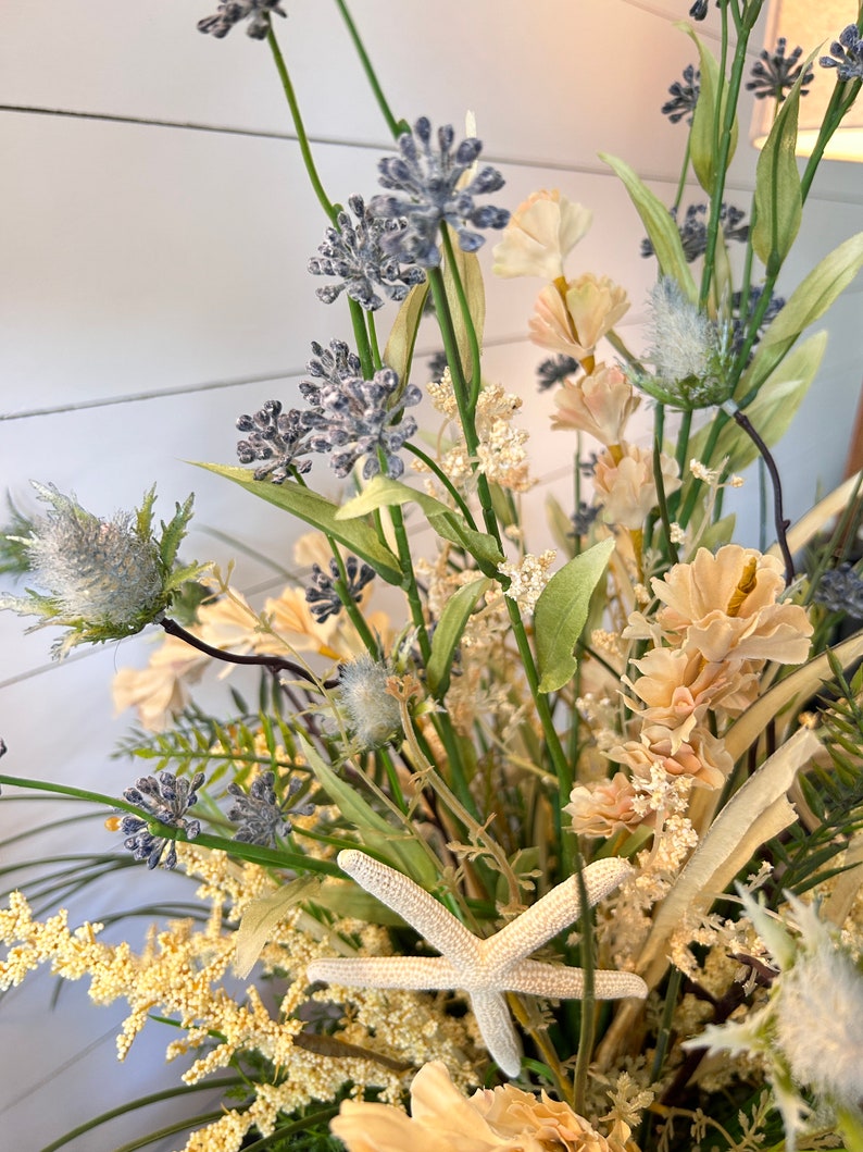 Coastal Centerpiece for Table, Nautical Flower Centerpiece, Coastal ...