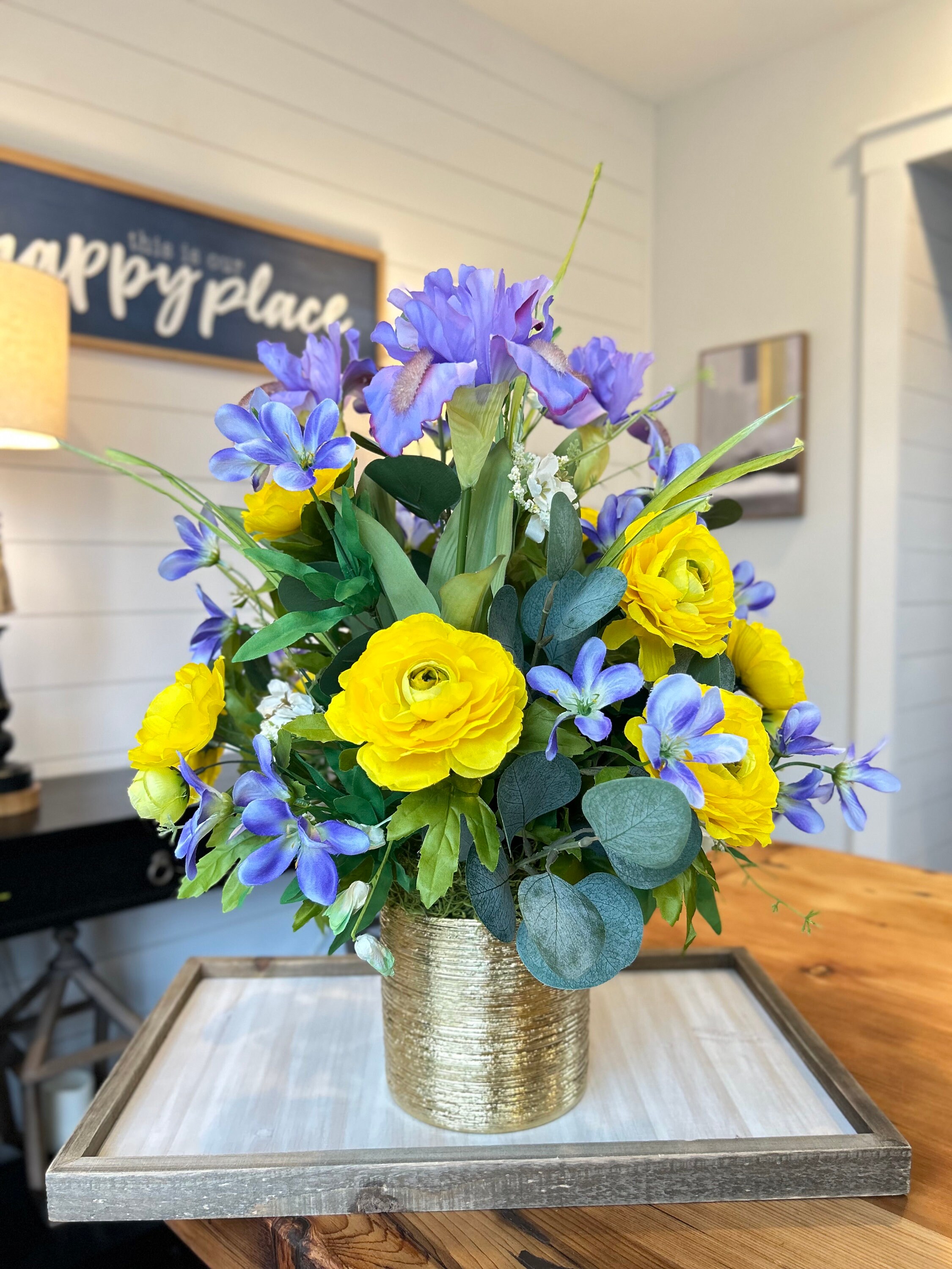 Spring and Summer Flower Centerpiece, Spring Silk Flower Arrangement ...