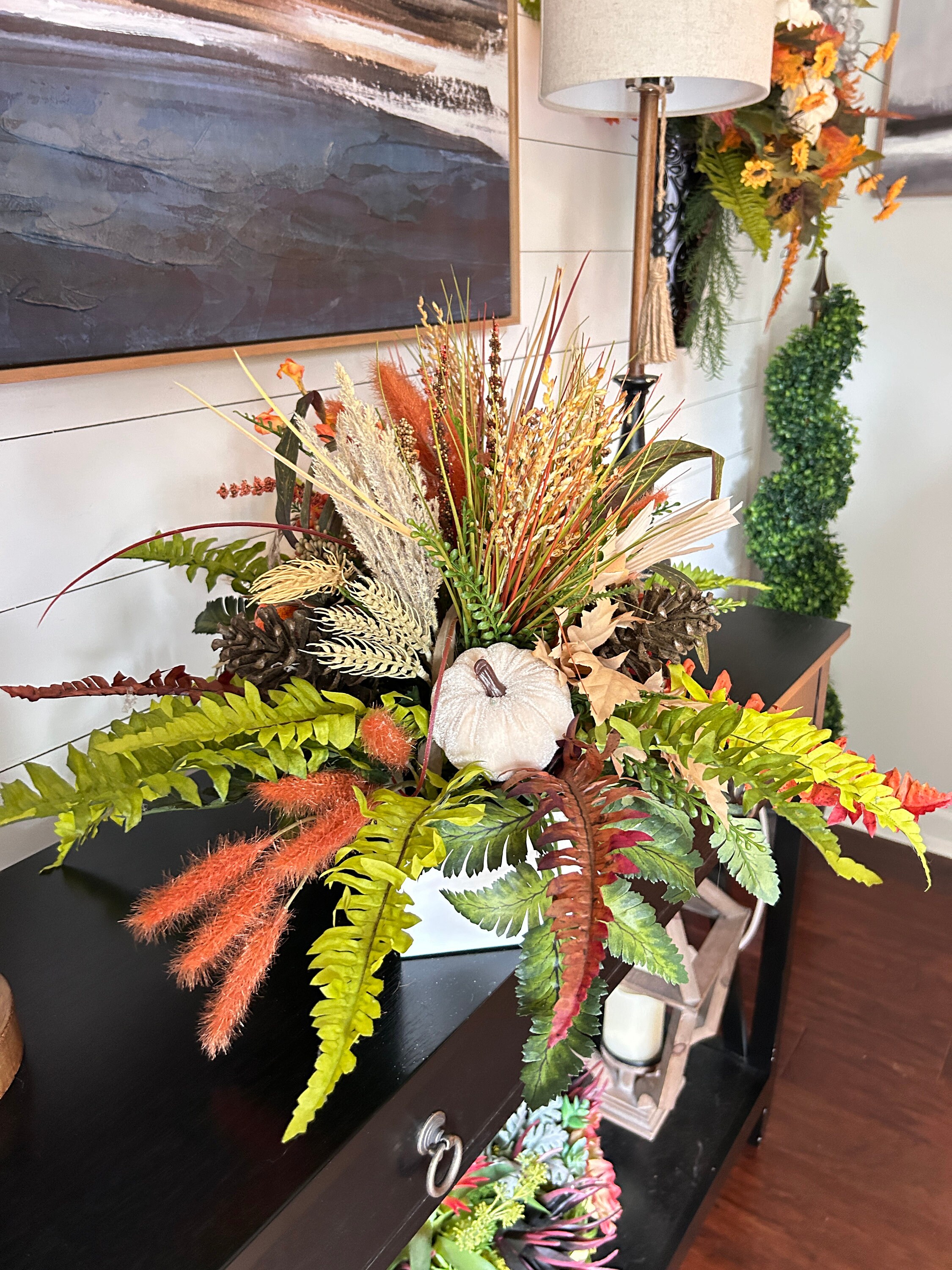 Fall Faux Flower Table Centerpiece, Fall Flower Arrangement, Flower ...
