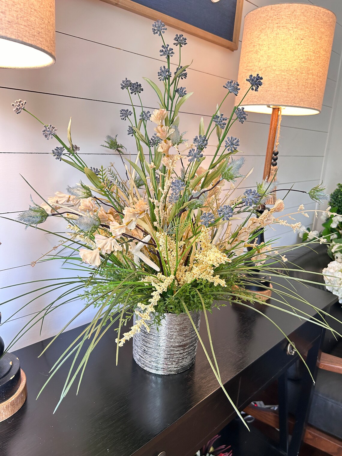 Coastal Centerpiece for Table, Nautical Flower Centerpiece, Coastal ...