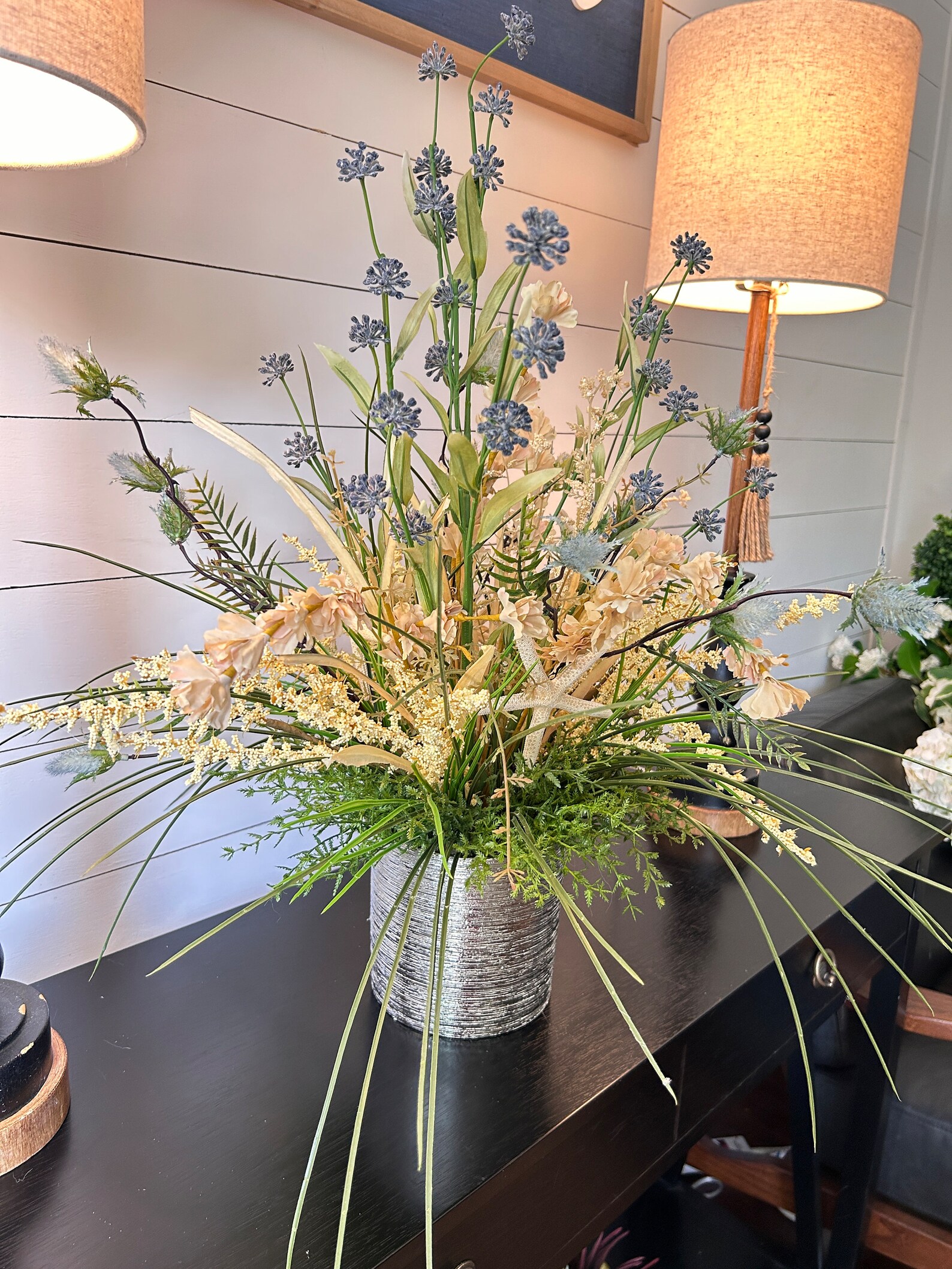 Coastal Centerpiece for Table, Nautical Flower Centerpiece, Coastal ...