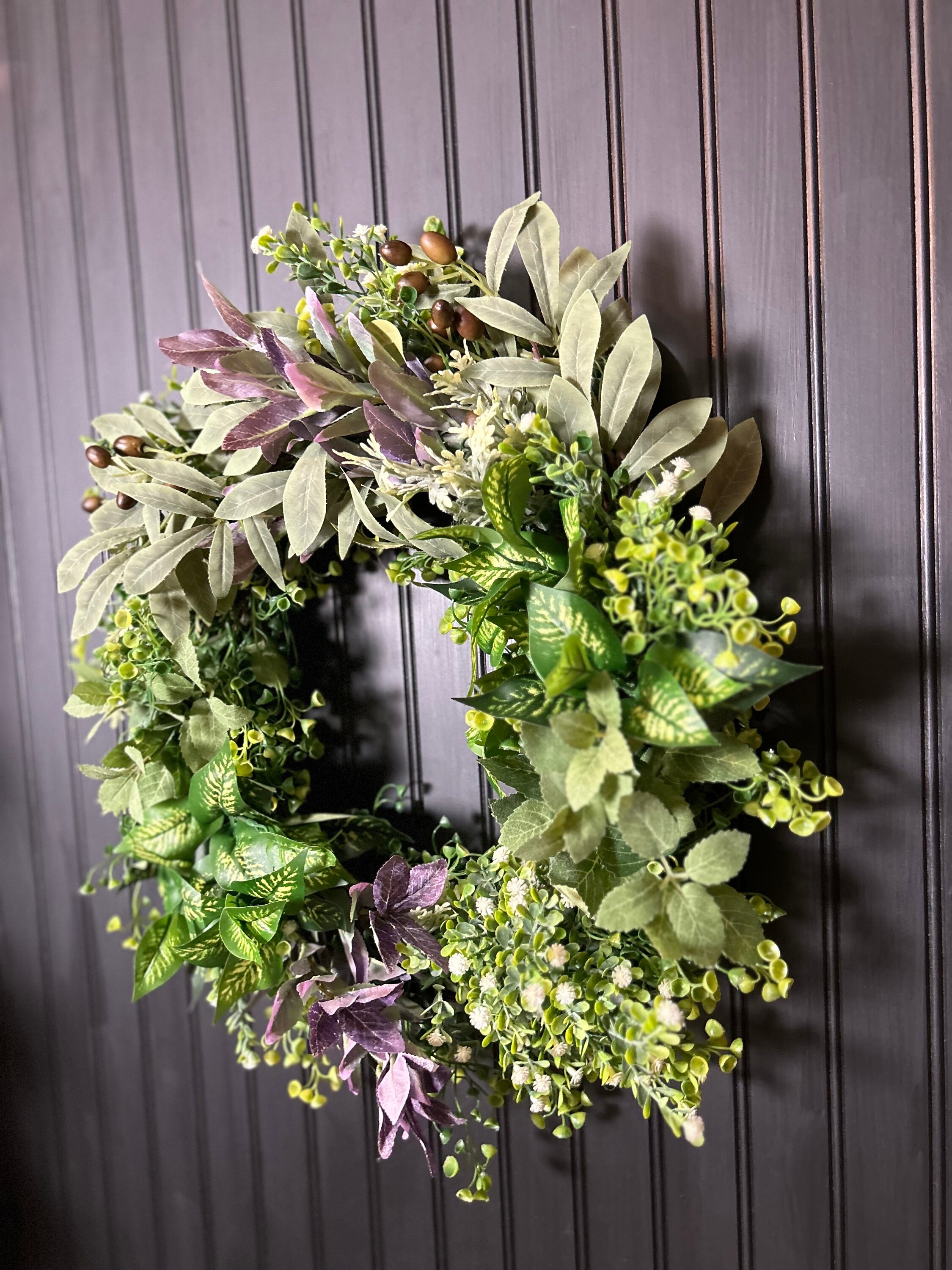 Faux Herbal Wreath for Pantry Door, Kitchen Cabinet Decor - Etsy