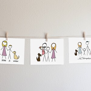 Custom Simple Stick Figure Family Portrait - Family Drawing/family ...