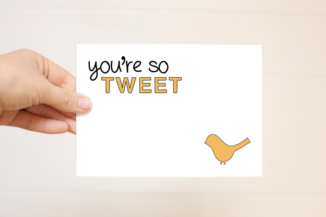 You're so Tweet - 5x7 Printable Card - DIY Greeting Card Romantic Card ...