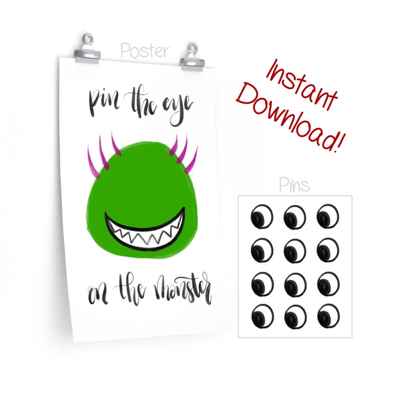 Pin the Eye on the Monster - Instant Download! - DIY Halloween Party ...