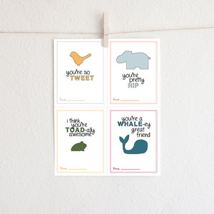 Kid's Valentine's Day Cards - Animal Pun - Printable Simple Valentines ...
