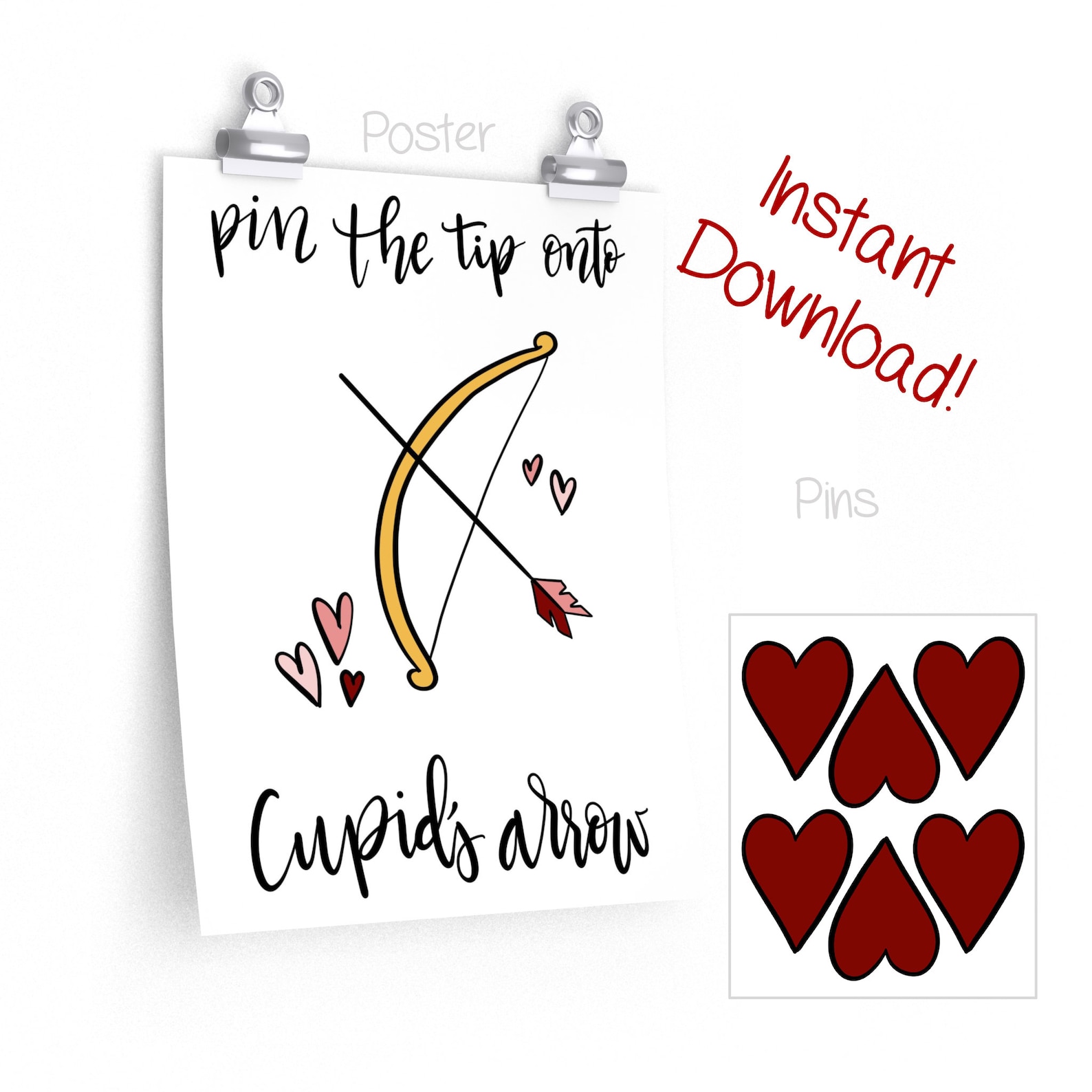 Pin the Tip Onto Cupid's Arrow - Instant Download! - DIY Pin the Tail ...