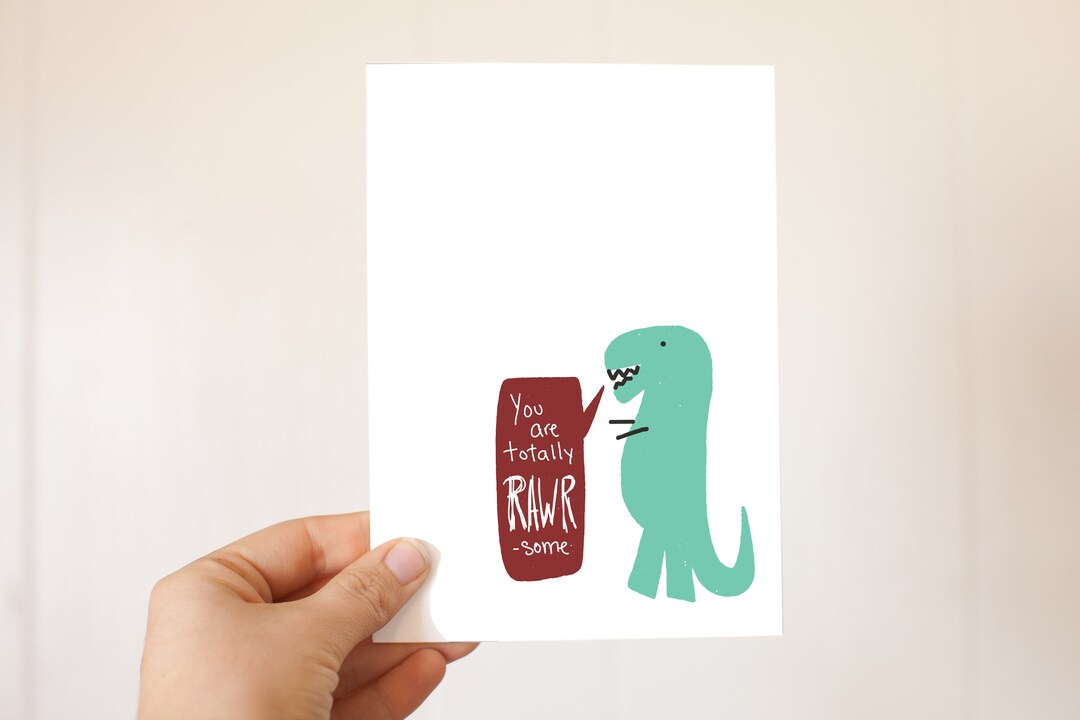 Totally Rawr-some 5x7 Printable Card DIY Greeting Card - Etsy