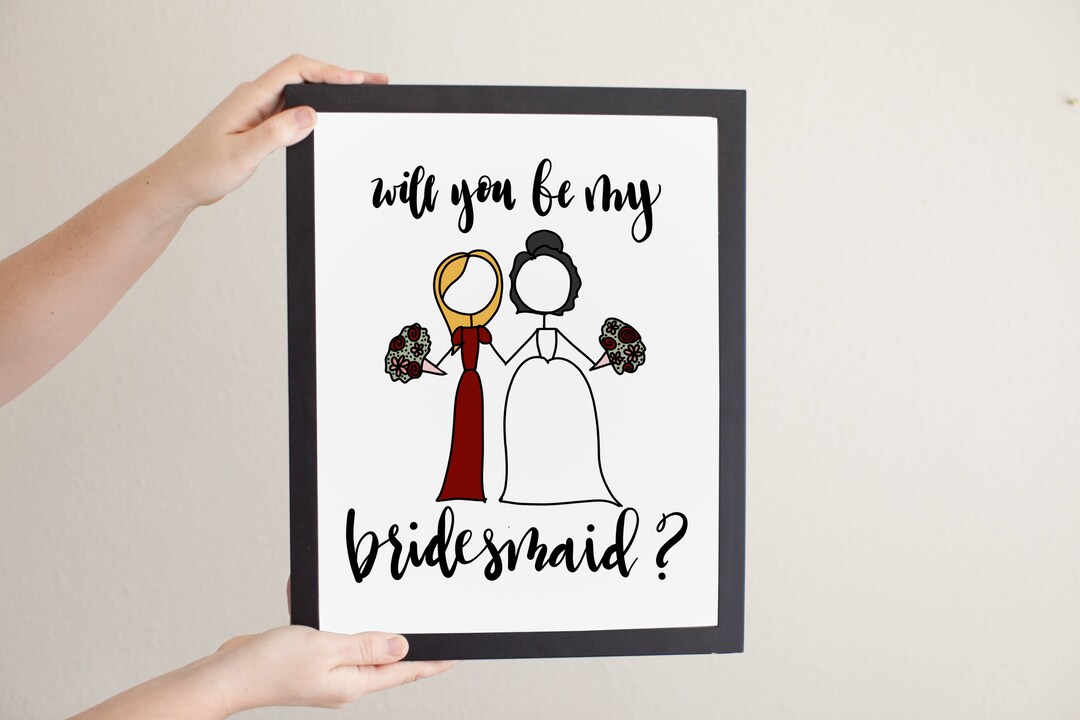 Custom Simple Stick Figure Wedding Portrait - Bride and Bridesmaid ...