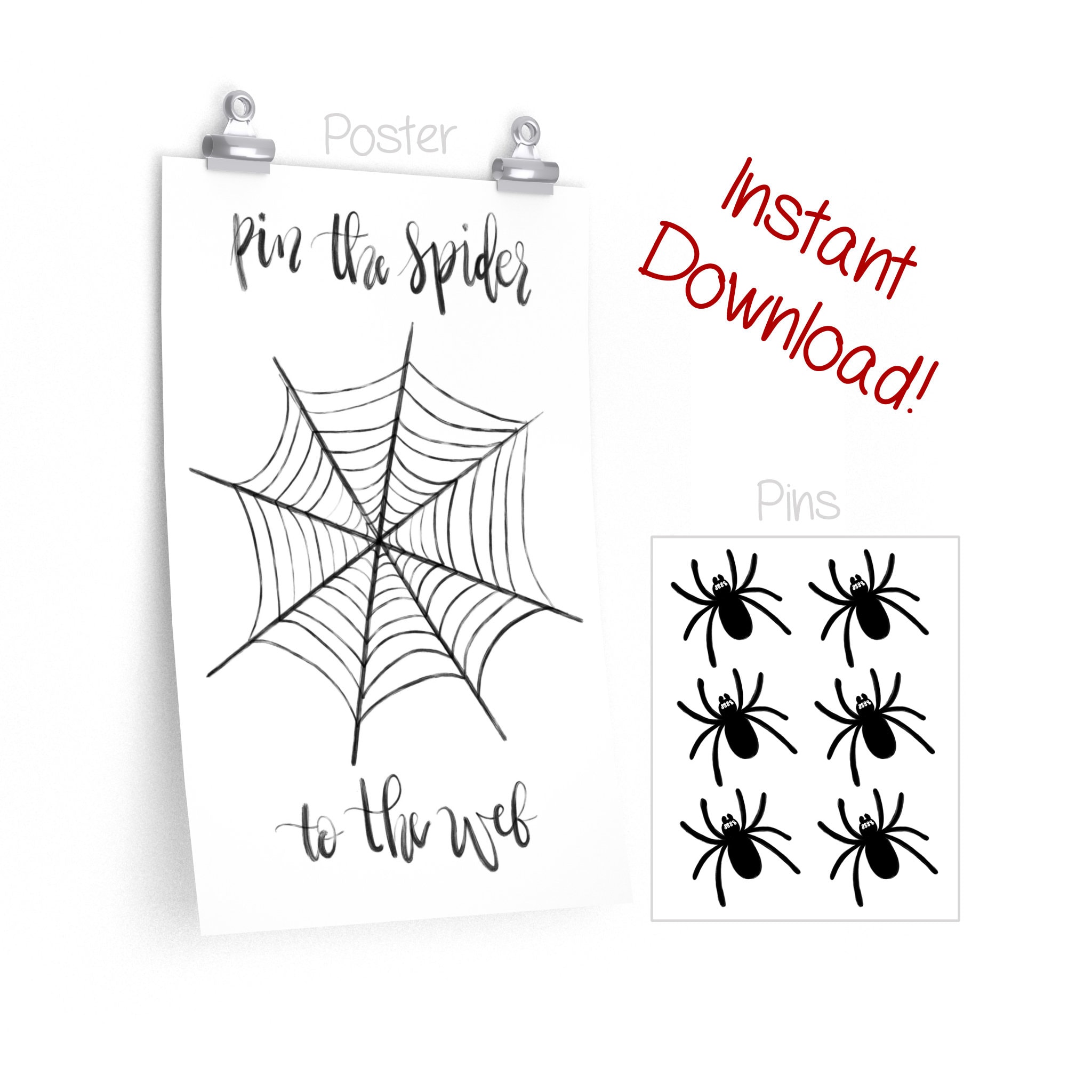 Pin the Spider to the Web - Instant Download! - DIY Halloween Party ...