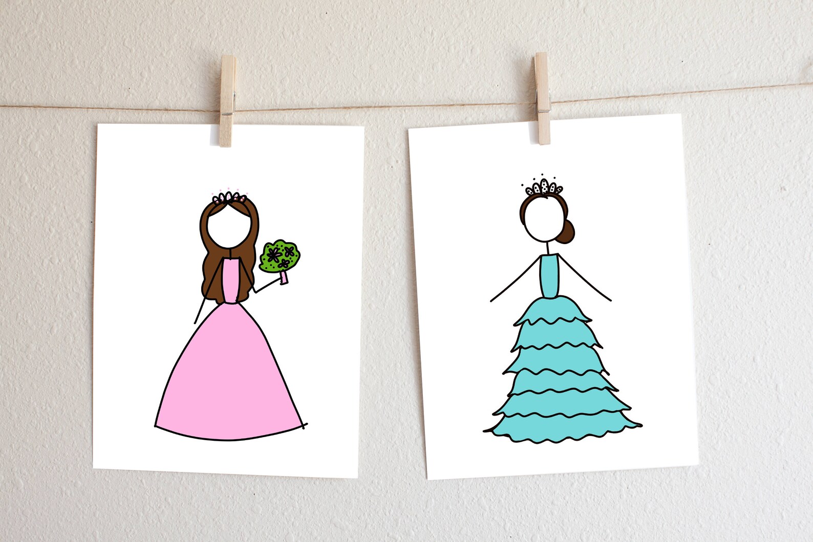 Custom Simple Stick Figure Quinceanera or Sweet 16 Portrait - Formal ...