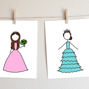 Custom Simple Stick Figure Quinceanera or Sweet 16 Portrait - Formal ...